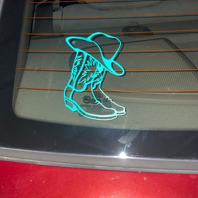 Cowboy Boots Decal, Vinyl Decal, Car Decal, Western Decal, Gift, Laptop ...