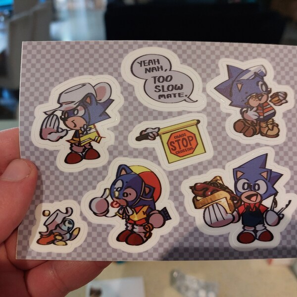 Sonic but He's 'strayan (オーストラリアのソニック) Sticker Sheet - Etsy