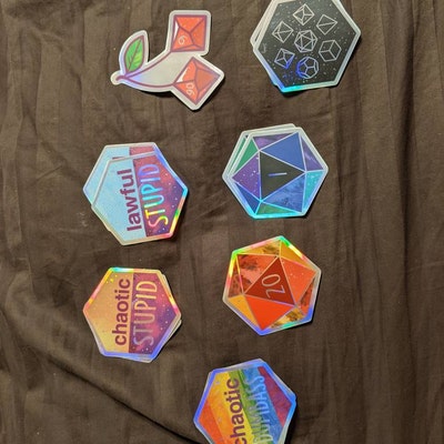 Red D20 Nat 20 Holographic Hexagon Sticker - Etsy
