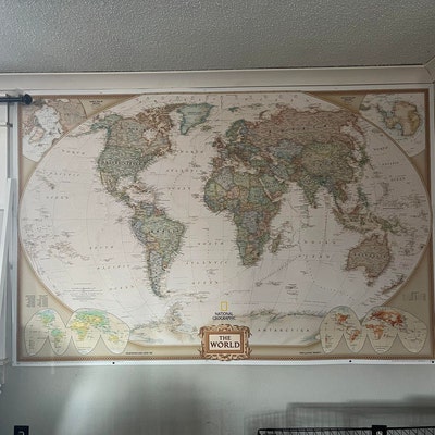 National Geographic Executive World Map Wall Mural Giant Removable ...