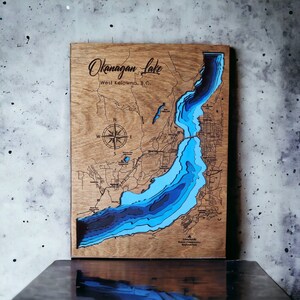 Digital File DXF, AI, SVG Custom Map Wood Bathymetric Map , Custom Wood ...