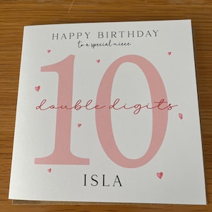 Personalised 10th Birthday Age Card Happy Birthday Double Digits Card ...