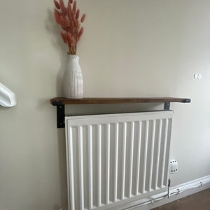 Solid Wood Radiator Shelf With Brackets Rustic Narrow Shelf for Hallway ...