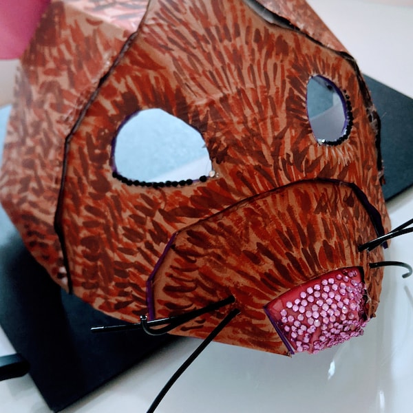 Mouse Mask for a DIY Costume. Papercraft PDF Pattern. Halloween 3d Rat ...