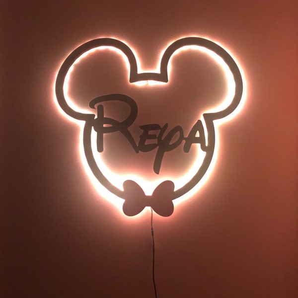 Wooden Mickey Mouse, Disney Mickey Mouse With Bow Tie, Wooden Name Sign ...