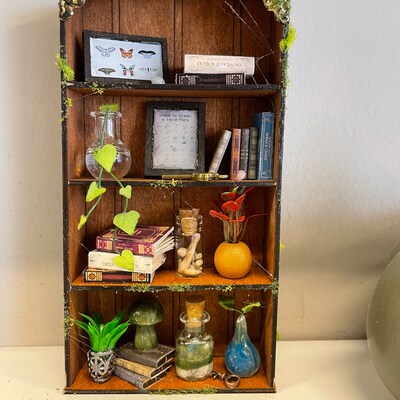 DIY KIT Miniature Fairy Witch Bookshelf Kit DIY Miniature Bookshelf ...