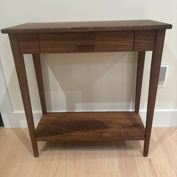 30"w X 14"d SHAKER ENTRY TABLE | Walnut Hardwoods | Drawer & Resting ...