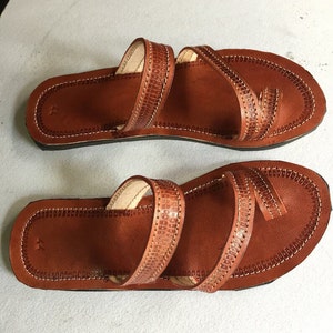 Genuine Leather Sandals for Men, African Beaded Sandals, Handmade ...