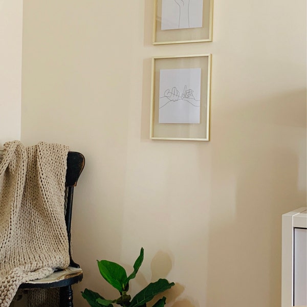 One Single Line Love Hand Gesture Drawing Printable, Black White Hands ...