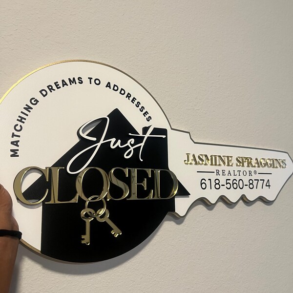 Just Closed on My New Home, Key Sold Sign, Closing Photo Prop, Modern ...