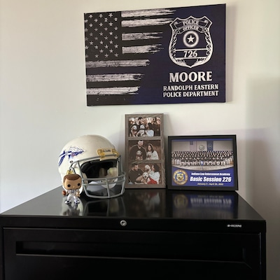 Custom Name Logo Number Badge Police Officer,personalized Thin Line ...