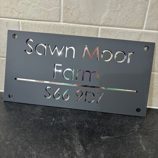 House Wall Plaques UK Luxe A4 Precision Laser Cut Acrylic House Number ...