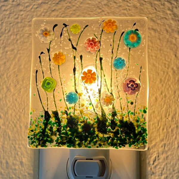 Floating Flowers Wildflower Glass Art, White Framed Floral Art, Happy ...