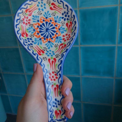 14 Color Ceramic Spoon Rest, Handmade Pottery, Spoon Rest, Kitchen ...