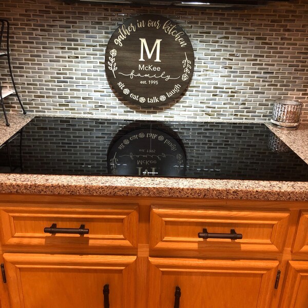 Personalized Family Name Kitchen Sign: Carved Wood or PVC - Etsy