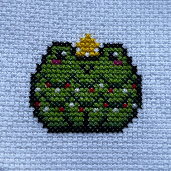 Christmas Tree Frog Cross Stitch Pattern - Tree Frog Cross Stitch ...