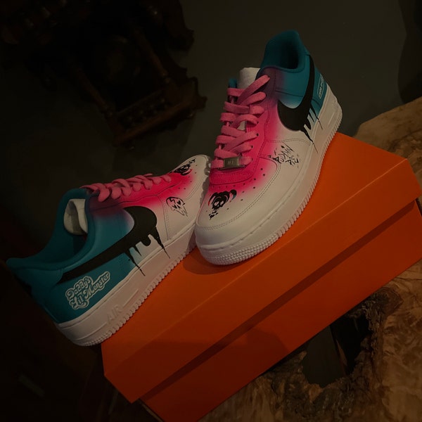 Nike Air Force 1 (AF1) "harley" (cartoon Drip Logo - Custom Creations ...