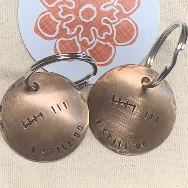 Custom Bronze 19th Anniversary Keychain - Personalized Tally Mark ...
