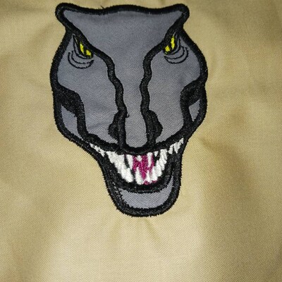T-rex Dinosaur Face , Machine Embroidery Applique and Fil Lstitch ...