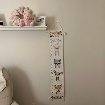 Woodland Growth Chart, Vintage Flowers Roses, Growth Chart Ruler ...