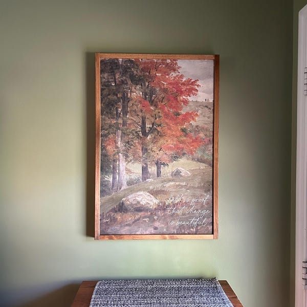 Fall Wall Art, Autumn Landscape Wall Art, Framed Canvas Print, Nature ...