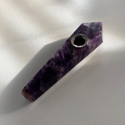 Amethyst Crystal Pipe, Gemstone Pipe, Purple Stone Bowl, Crystal ...