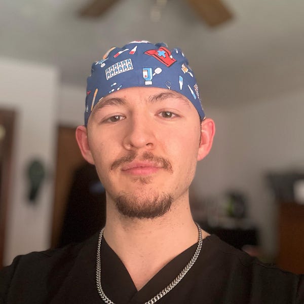 Scrub Cap Men, Skull Surgical Hat, Plain Nurse Caps, Stretchy Scrub ...