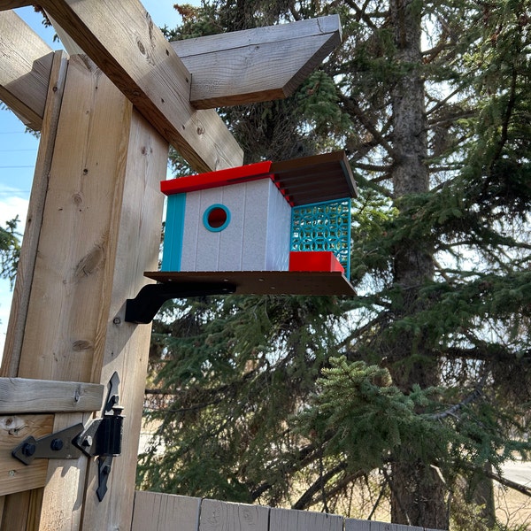 Modern Mid-century Birdhouse – Outdoor Decor With Planter Box | Custom ...