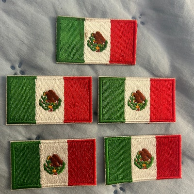 Small Mexican Flag Patch 5-pack Embroidered Iron on Patch Applique FREE ...