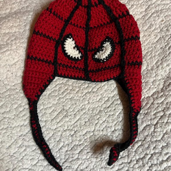 Crochet PATTERN - Spider Web Superhero Hat; Baby to Adult Size ...