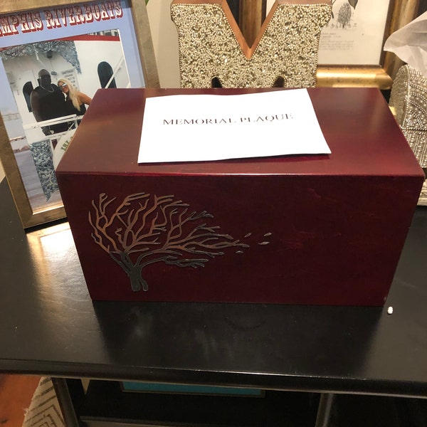 Rectangle Urn With Tree of Life Urn Ashes Box Casket Box Wooden Urn Box ...