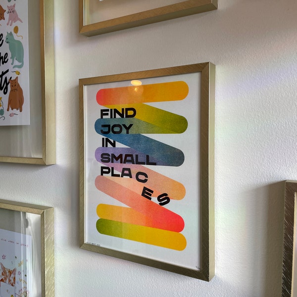 Gradient 8x10 "find Joy" Risograph Art Print on Paper - by Kelly Best ...