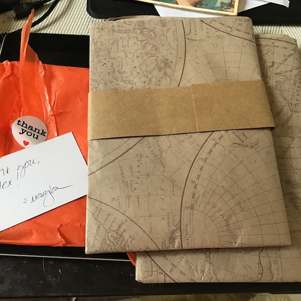 World Map Kraft Tissue Wrap - Vintage / Antique Look 15x20 or 20x30 ...