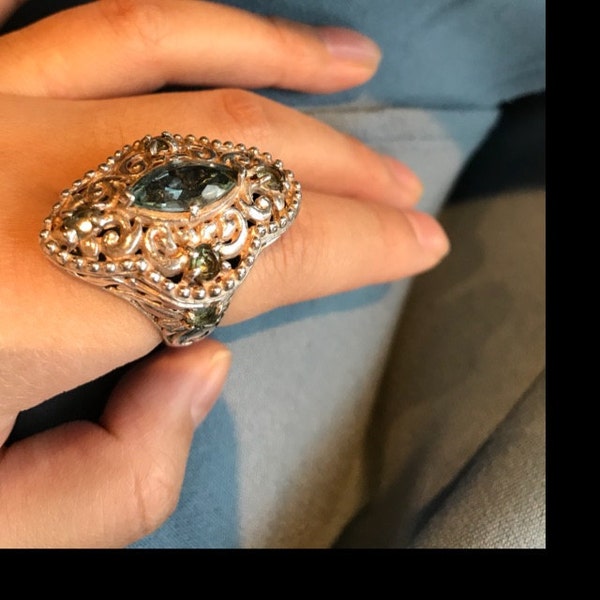 Rainbow Moonstone Ring, Size 6 3/4, Sterling Silver, Pear Shape ...