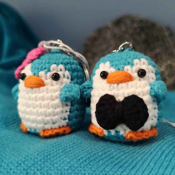 Couple Penguin Keychains – Anniversary Gift – Cute Crochet Penguin ...