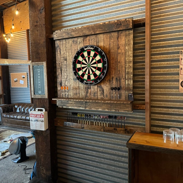 Reclaimed Pallet Wood Dart Board Backboard: Rustic Game Room Decor - Etsy