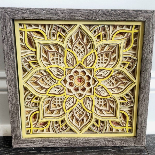 Laser Cut Mandala SVG DXF, 3D Layer Mandala Template, Flower Mandala ...