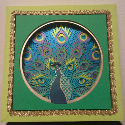 3D PEACOCK SVG PEACOCK Shadow Box for Cricut for Silhouette - Etsy