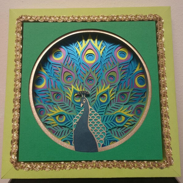 3D PEACOCK SVG - PEACOCK Shadow Box - for Cricut - for Silhouette - Etsy