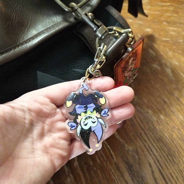 Jevil Deltarune Glitter Keychain - Acrylic Epoxy Charm 2.5in. - Etsy