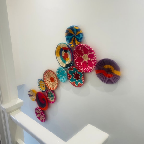 New Assorted Sabai Handwoven Grass Baskets, Wall Art, African Baskets ...