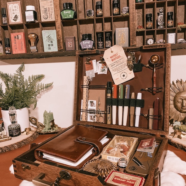 Wood Briefcase for Writers. Handmade With Walnut and Leather. Carry ...