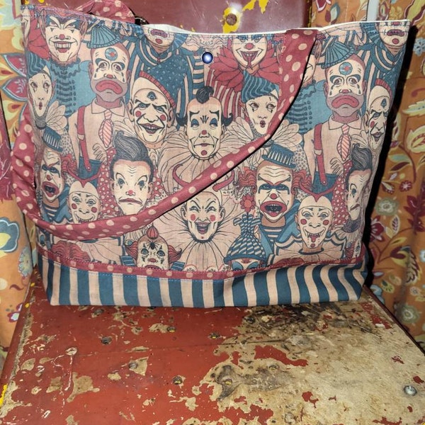 Creepy Circus Clowns Shoulder Bag Purse Scary Monsters Handbag Tote ...