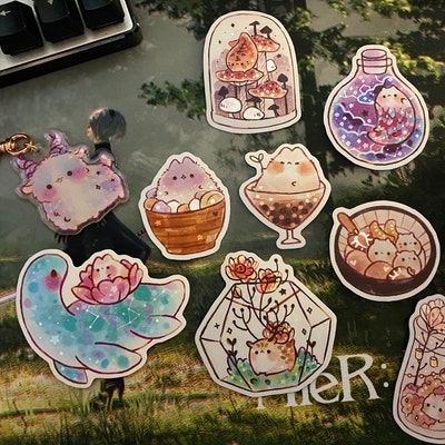 Cute Terrarium Stickers/ Matte Holographic/ Kawaii/ Die Cut Stickers ...