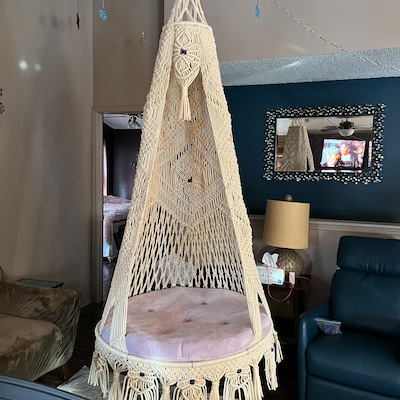 Macrame XL Swing Chair, Macrame Round Swing, Special Design Macrame ...