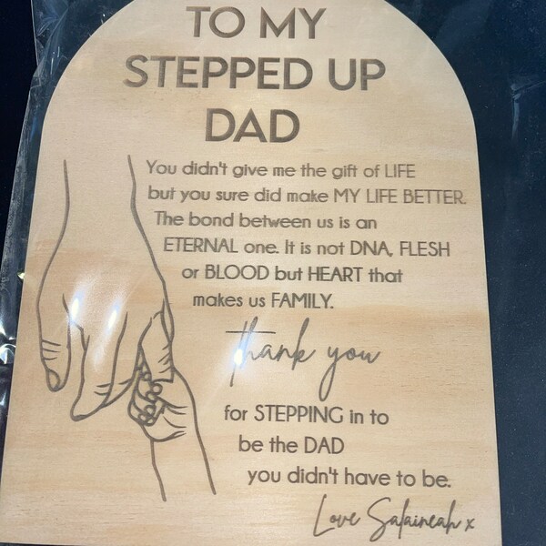 Step Dad Plaque I Stepped up Dad Plaque | Father’s Day Gift | Bonus Dad ...