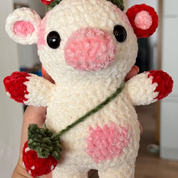 12 in 1 Fruit Cows Plushie Crochet Pattern | Strawberry, Blueberry ...