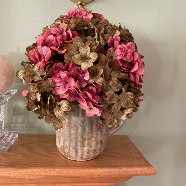 Vintage RC Pottery Lidded Floral Tureen With Silk Pink and Peach ...