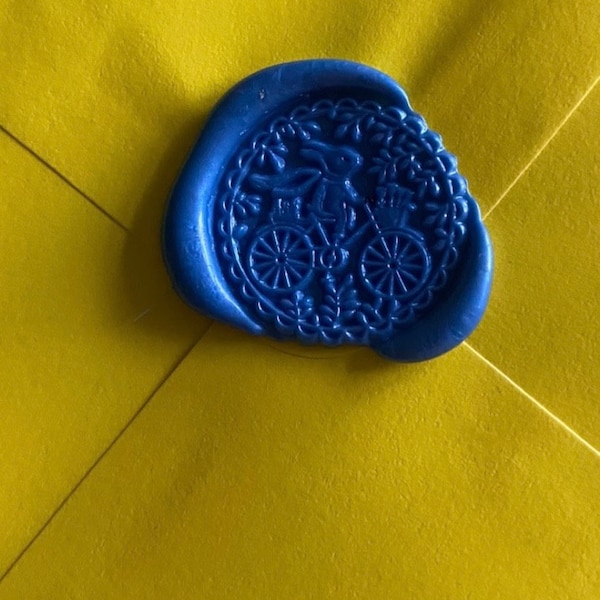 Rabbit Wax Seal Stamp Kit, Garden Bike Bunny Wax Seal Kit, Envelope ...