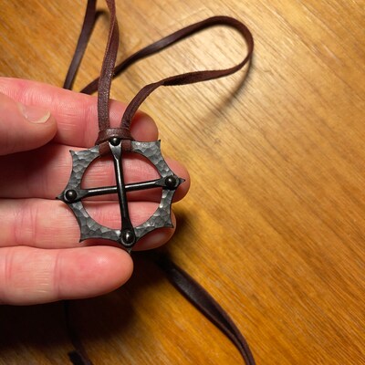 Forged Steel Solar Cross/sun Cross Pendant, Comes Supplied With Jewelry ...